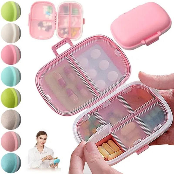 Portable 8-Cell Sealed Pill Box Moisture-Proof One-Week Pill Box Sub ...