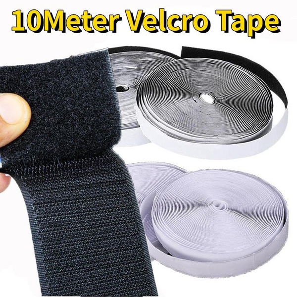 10Meter Self Adhesive Velcro Tape Hook and Loop Tape Fastener Home ...