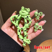 3pcs/set Funny Frogs Hair Claw Clips Nonslip Hair Clamps Large Metal ...