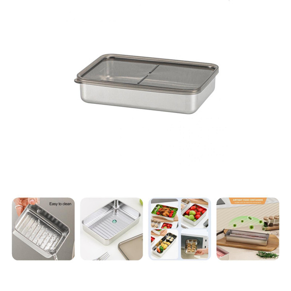 Stainless Steel Crisper Food Preservation with Lid Stainless Steel ...