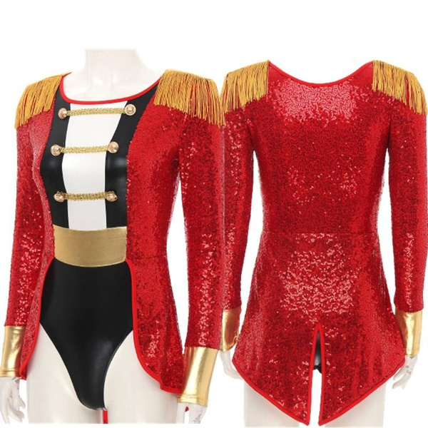 Ringmaster Circus Theme Party Costume Bodysuit Leotards Halloween Role