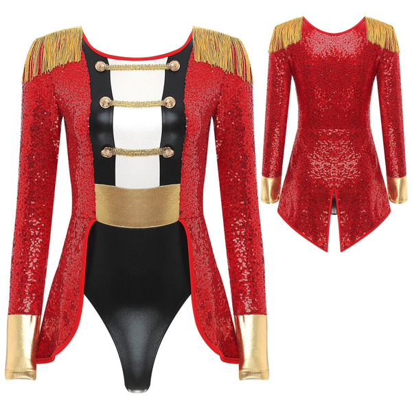 Ringmaster Circus Theme Party Costume Bodysuit Leotards Halloween Role ...