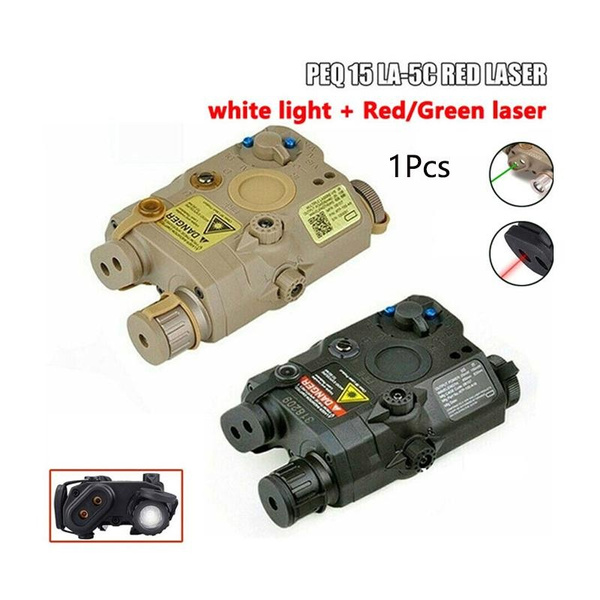 1Pcs 2in1 Laser Pointer Tactical Green/Red Laser PEQ 15 LA 5C UHP ...