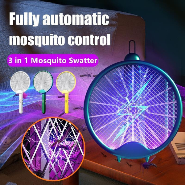 Fly Swatter Electric Racket Rechargeable Bug Zapper Racket Portable ...