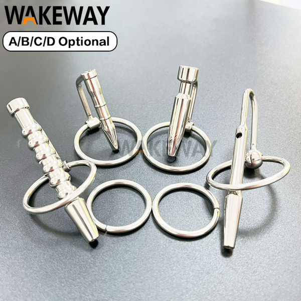 WAKEWAY 4Size Stainless Steel Urethral Sound Urethra Stimulation Dilator Penis Penis Ring ...