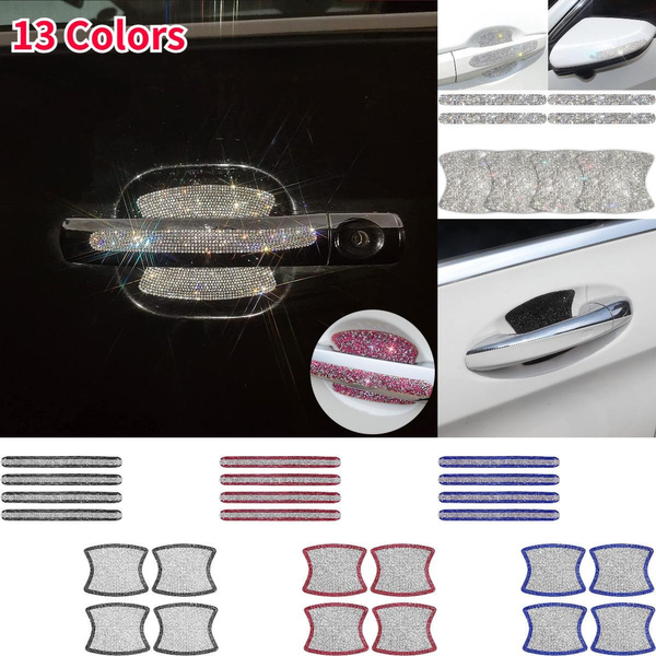 1/2pcs Car Door Handle Scratch Protector Bling Rhinestone Car Handle ...