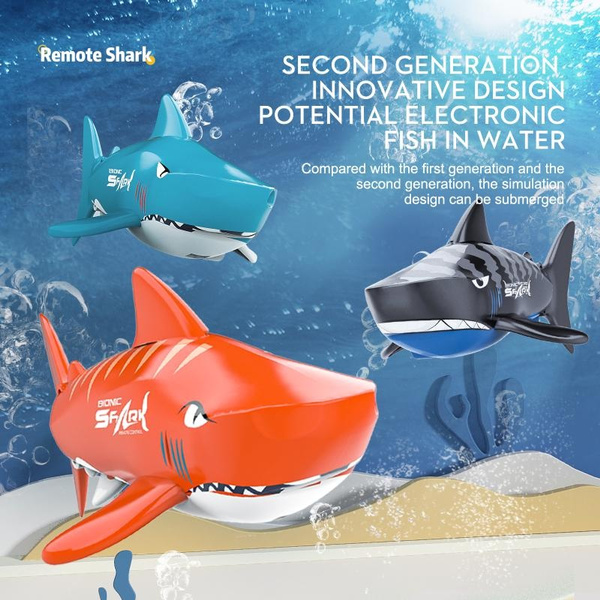 RC Mini RC Shark Diveable Bionic Fish Water Kids Electric Toys RC Boat ...