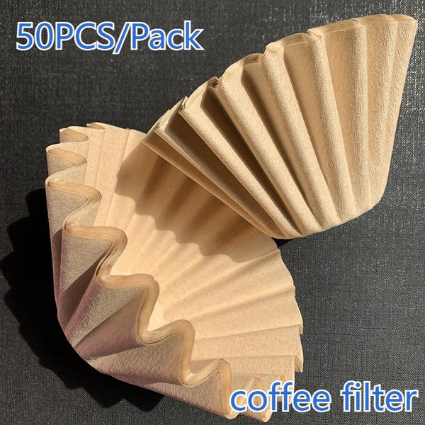 50 Count Wave Shaped Pour Over Coffee Filter Papers for Drip Style Hand ...