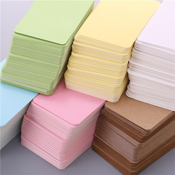 100pcs/box Kraft Paper Card Blank Business Card Message Thank You Card ...