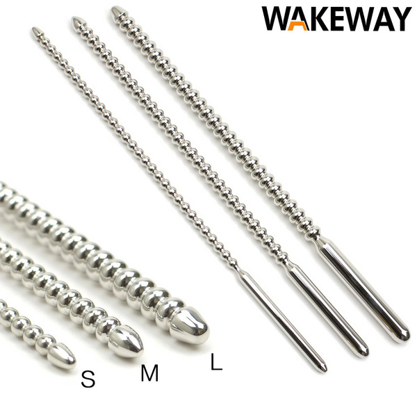 WAKEWAY S/M/L Double-head Horse-eye Stick Urethra Stick Male Urethral Stimulation Dilator Thread ...