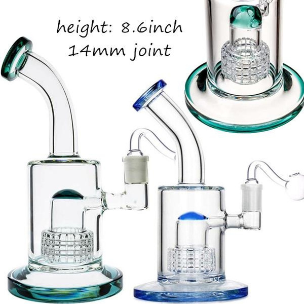 8.6inch Small Dab Rigs Blue Stereo Matrix Perc Water Pipe Thick Glass ...