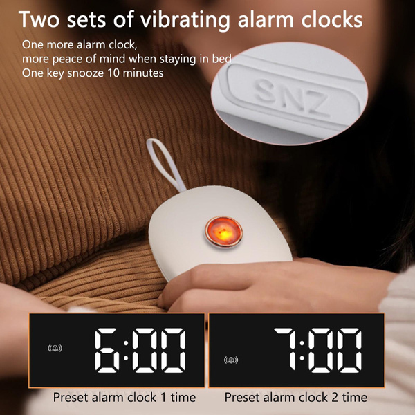 Digital Alarm Clock Travel Alarm Clock for Heavy Sleepers Bed Shaker ...