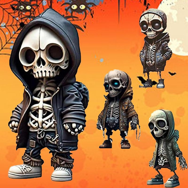 Skeleton Figurines Super Cool Resin Hand Crafts Statue Skull Halloween ...