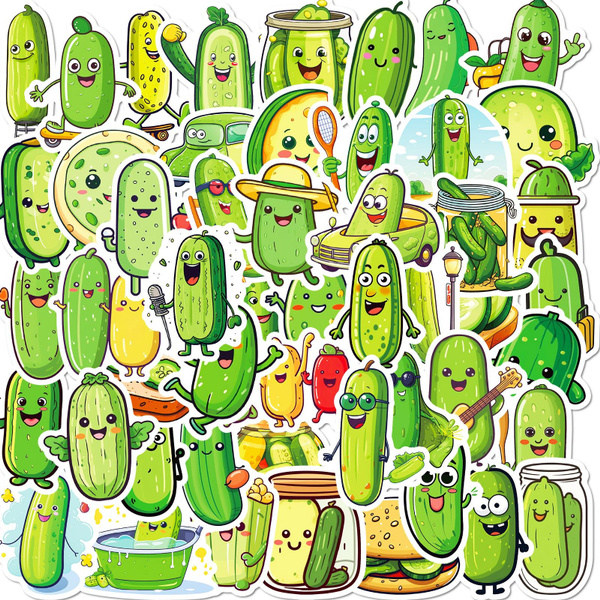 15/50PCS Pickle Aesthetics Cartoon Sticker Pack, Pickle Halloween ...