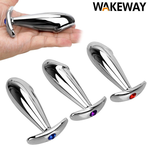 WAKEWAY Adult Products Erotic Toys Metal Vestibule Anal Plug Aircraft Head Boat Anchor Out Wear ...