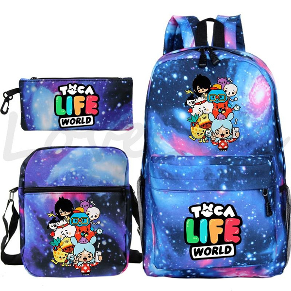 3 Piece Set Toca Life World Backpack Students Girls School Bags Kids ...
