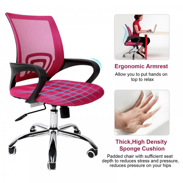 Dorm Home Office Mesh Computer Chairs with Wheels and Arms and Lumbar ...
