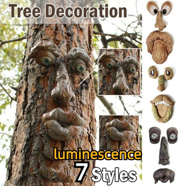 Funny Old Man Tree Face Hugger Garden Art Outdoor Tree Amusing Old Man ...