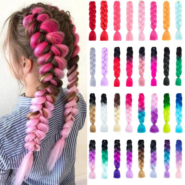 24 Inches Synthetic Braiding Hair Ombre Jumbo Hair Extension For Women ...