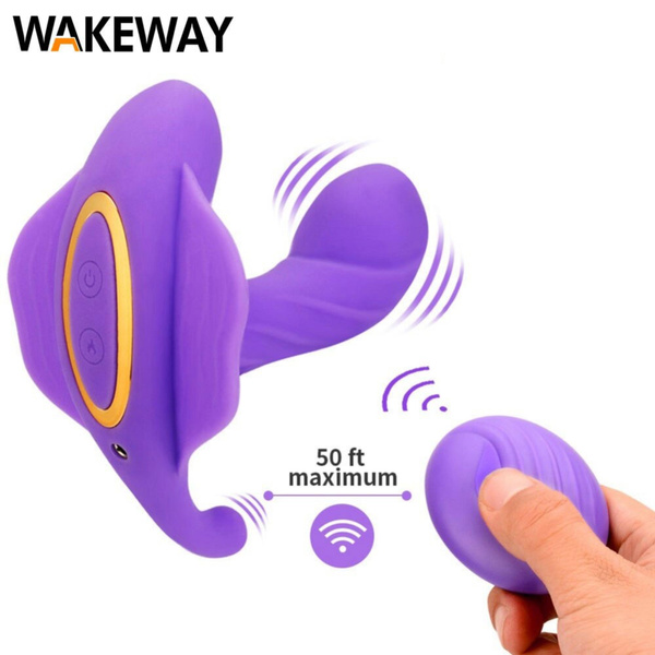 WAKEWAY Wear Dildo Vibrator Sex Toy for Women Orgasm Masturbator G Spot Clit Stimulate Remote ...