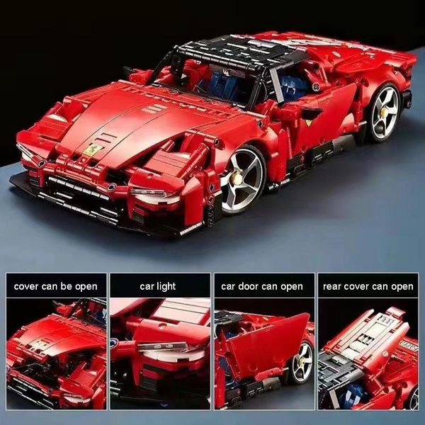 New 1394pcs Red Super Sport Racing Car Model Building Block Brick ...