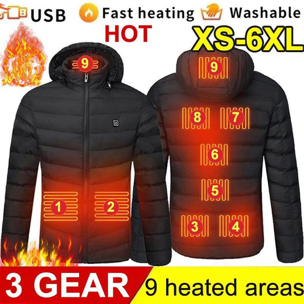 9 Heated Zones Vest Jacket Men Women Coat Usb Heated Jacket Heating ...