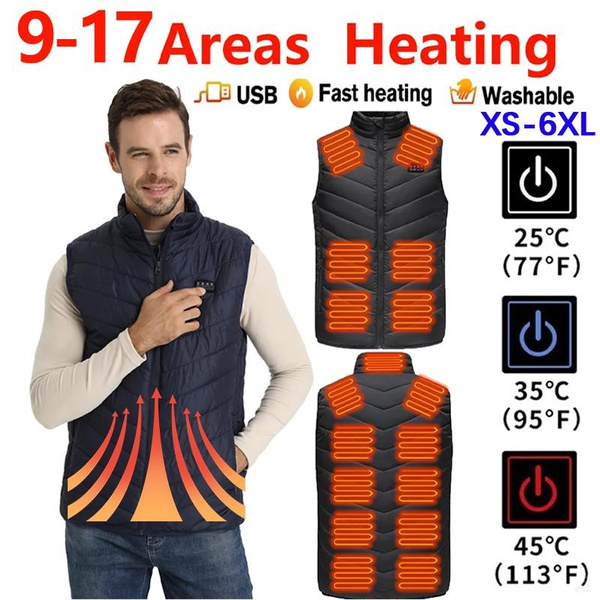 17/9 Areas Heated Jacket Fashion Men Women Coat Intelligent USB ...