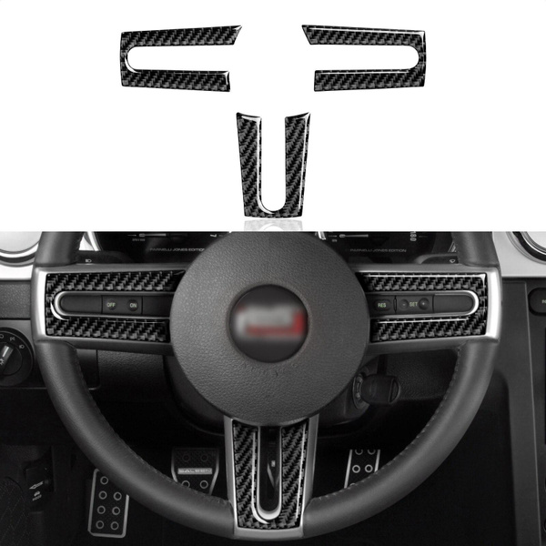 Carbon Fiber Car Interior Steering Wheel Trim Sticker Decal Cover For ...