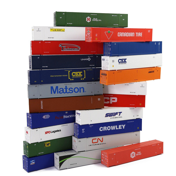 53ft N Scale Container 1:160 Shipping Container 53foot Freight Car ...