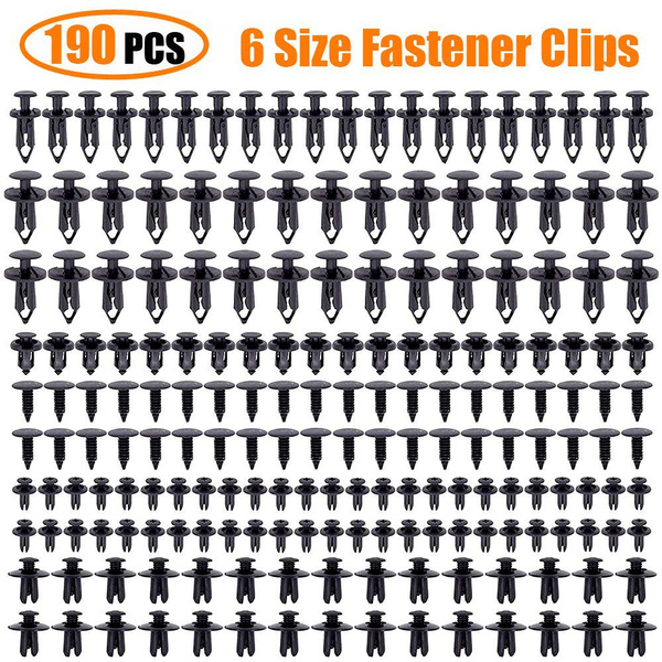 190PCS Car Retainer Clips 6 Size Plastic Fasteners Kit Auto Trim Panel ...