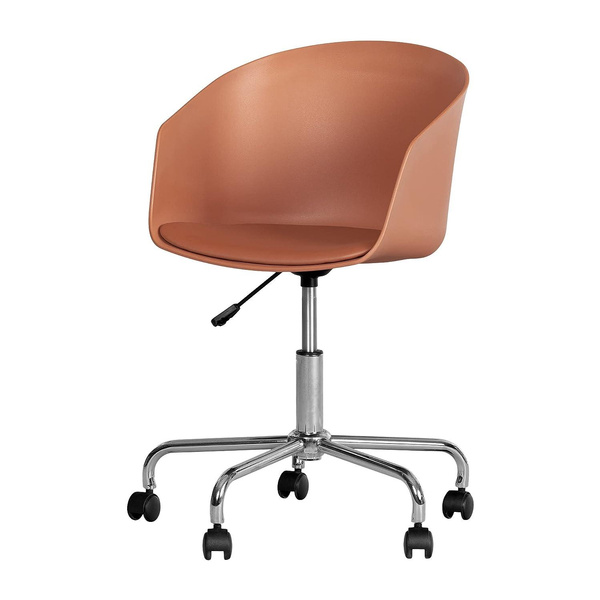Flam Swivel Chair Burnt Orange And Chrome, Scandinavian | Wish