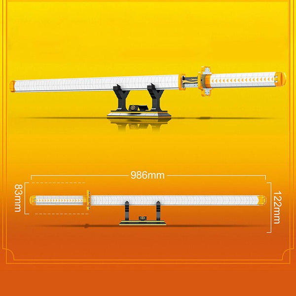 Dk1506 Demon Slayer Zenitsu Japanese Katana Building Blocks Model ...