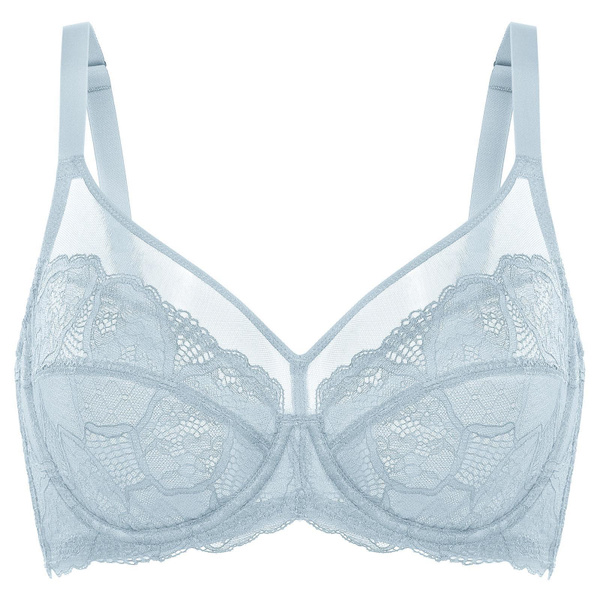 Women's Sexy Lace Sheer Bra Unlined Minimizer Underwire Full Coverage ...