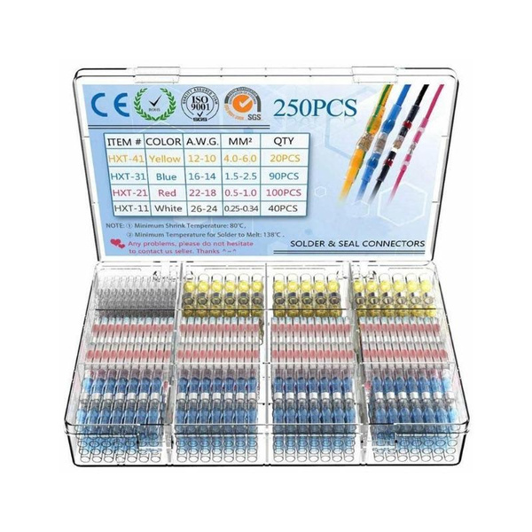50/100/250/300pcs Waterproof Solder Connector Stick Kits Soldering ...