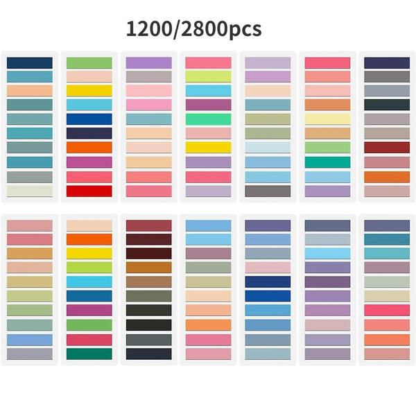 2800-Pcs Sticky Tabs Book Tabs, Writable Morandi Translucent Book ... 2800-Pcs Sticky Tabs Book Tabs, Writable Morandi Translucent Book ...