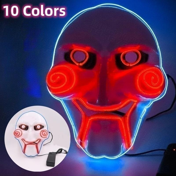 Led Luminous Chainsaw Soul Horror Frightening Mask Full Face Grimace ...