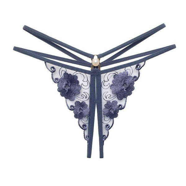 Sexy Women Panties Underwear Erotic Crotchless Lace Embroidery Open Crotch G String Thong Sex