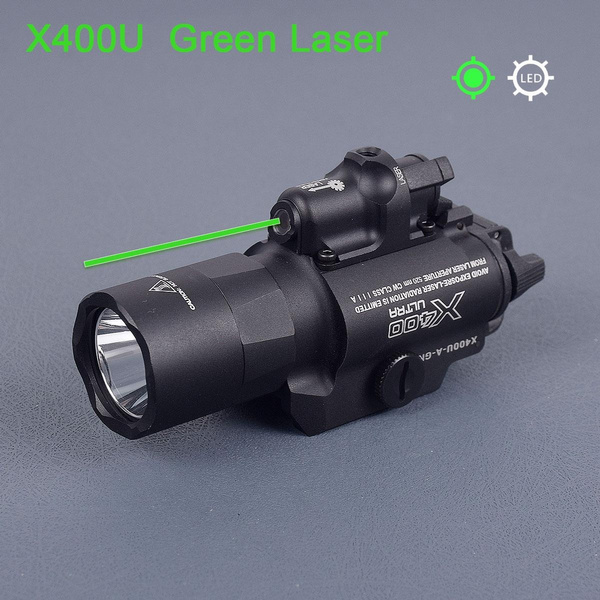 Tactical X400 Ultra LED Flashlight Airsofts Weapons Scout Light Green ...
