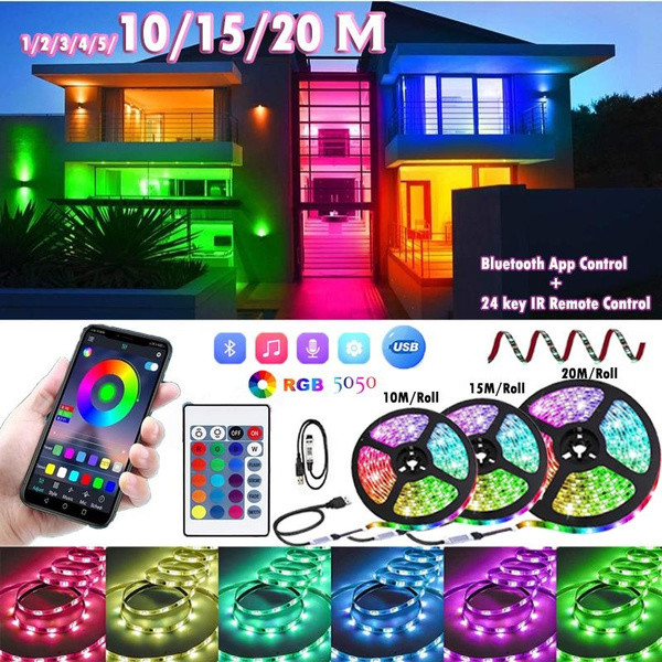 LED Strip Lights,RGB 5050 Color Changing LED Tape Light with Remote and ...