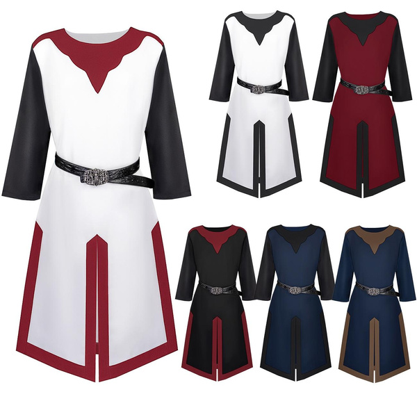 Men's Medieval Costume Renaissance Templar Tunic Viking Knight ...