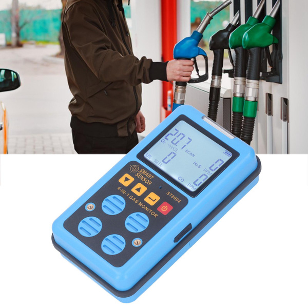 Gas Detector, 4 in 1 CO H2S O2 LEL Rechargeable Multi Gas Monitor ...