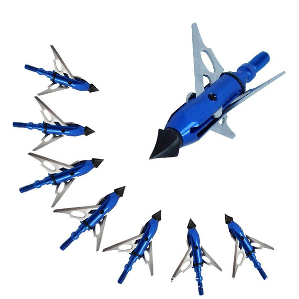 12pcs Rage Hypodermic100 Grain Archery Broadheads Hunting Arrowhead 3 ...