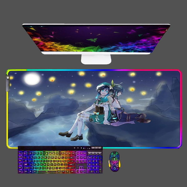 Anime Genshin Impact RGB Mouse Pad Gaming Accessories Mini PC Keyboard ... Anime Genshin Impact RGB Mouse Pad Gaming Accessories Mini PC Keyboard ...