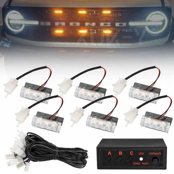 Yiyasu Store Amber 18 LED Flashing Grill Lights Bar Warning Recovery ...