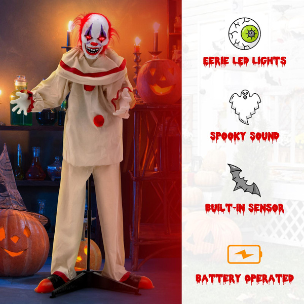 New Upgraded Version 5 FT Grins Animatronic Killer Clown Halloween ...