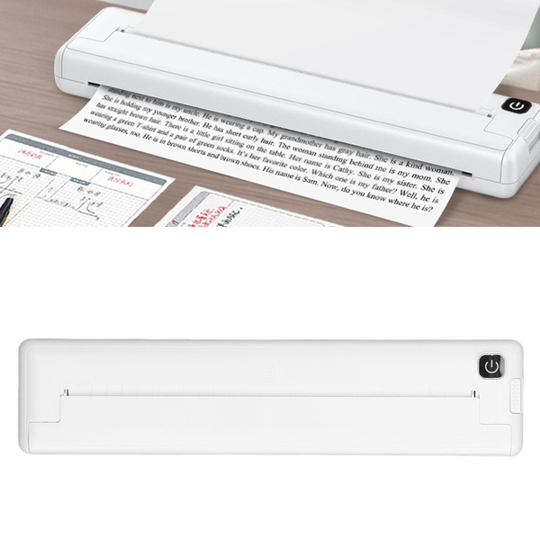 Portable Thermal Printer A4 Thermal Printer 200DPI Inkless Printer ...