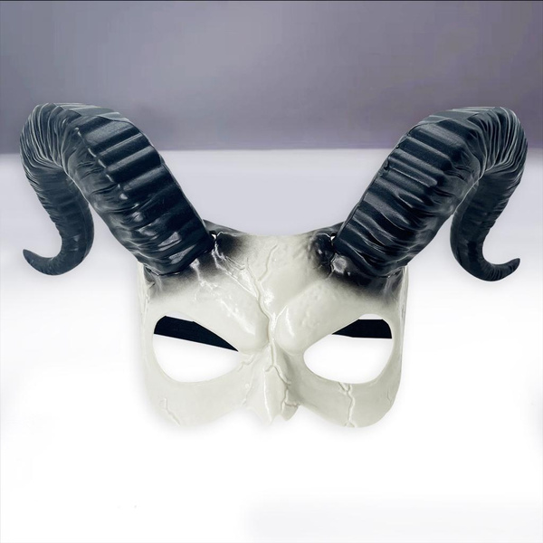 1Pc Halloween Masquerade Horn Animals Skull Mask Headdress Half Face ...