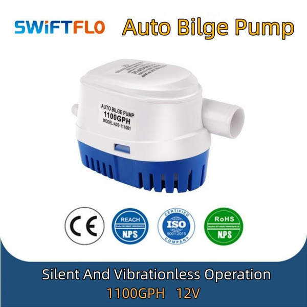 High Efficiency 1100GPH Boat / Pools 12V Included Fully Automatic Float ...