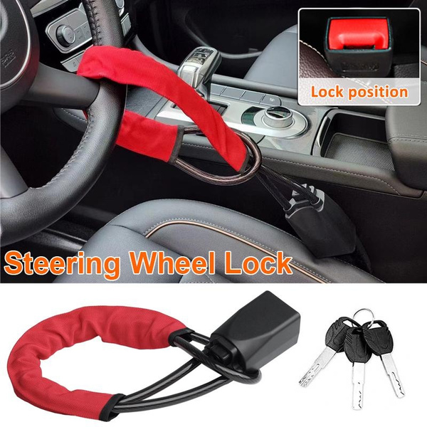 Steering Wheel Lock, Steering Wheel Lock Anti-Theft Device with Key ...
