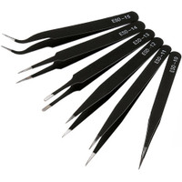 6Pcs/Set Safe Anti-static Tweezers Maintenance Repair Nippers Forceps ...